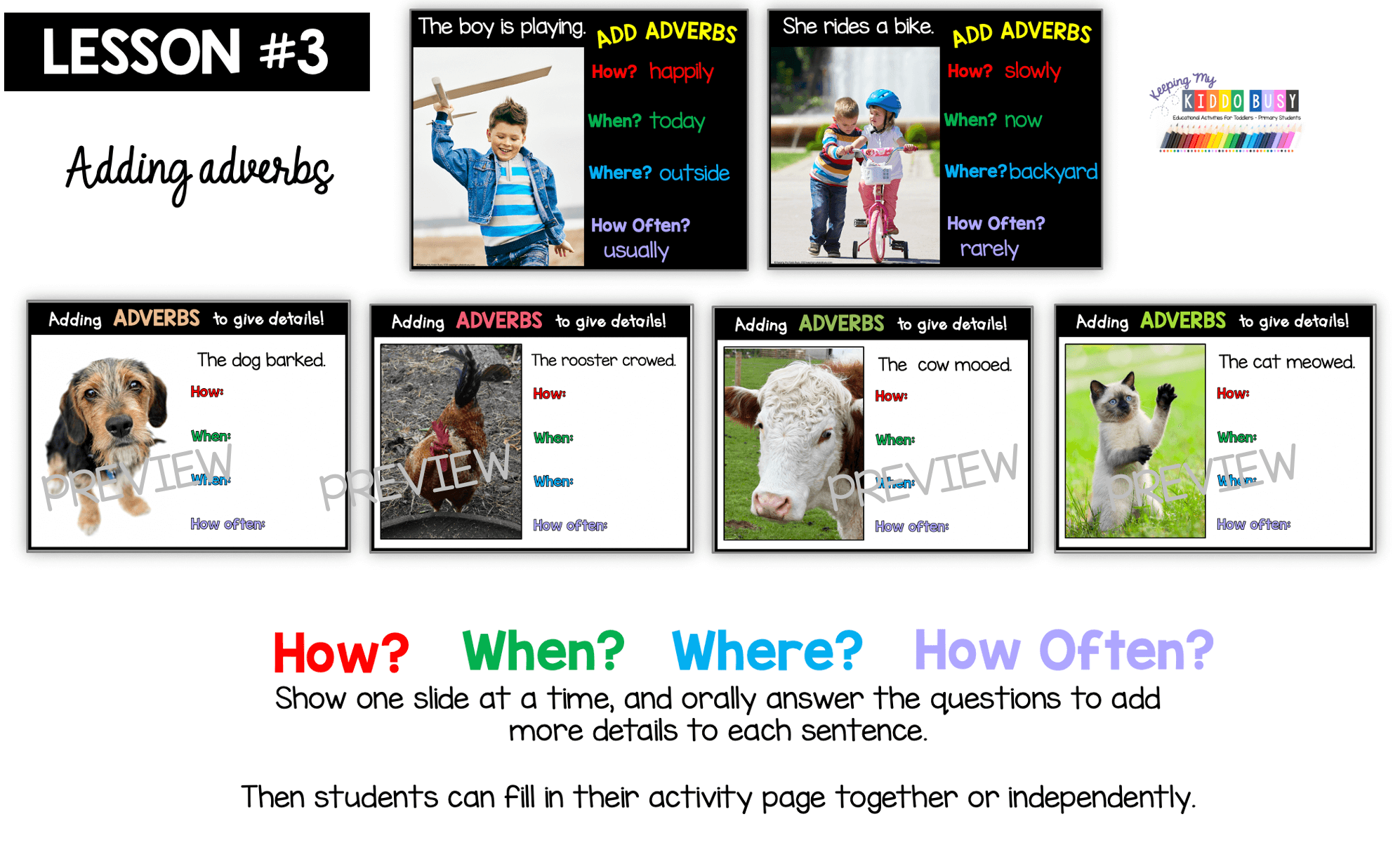 How to teach adverbs - FREE WORKSHEETS — Keeping My Kiddo Busy