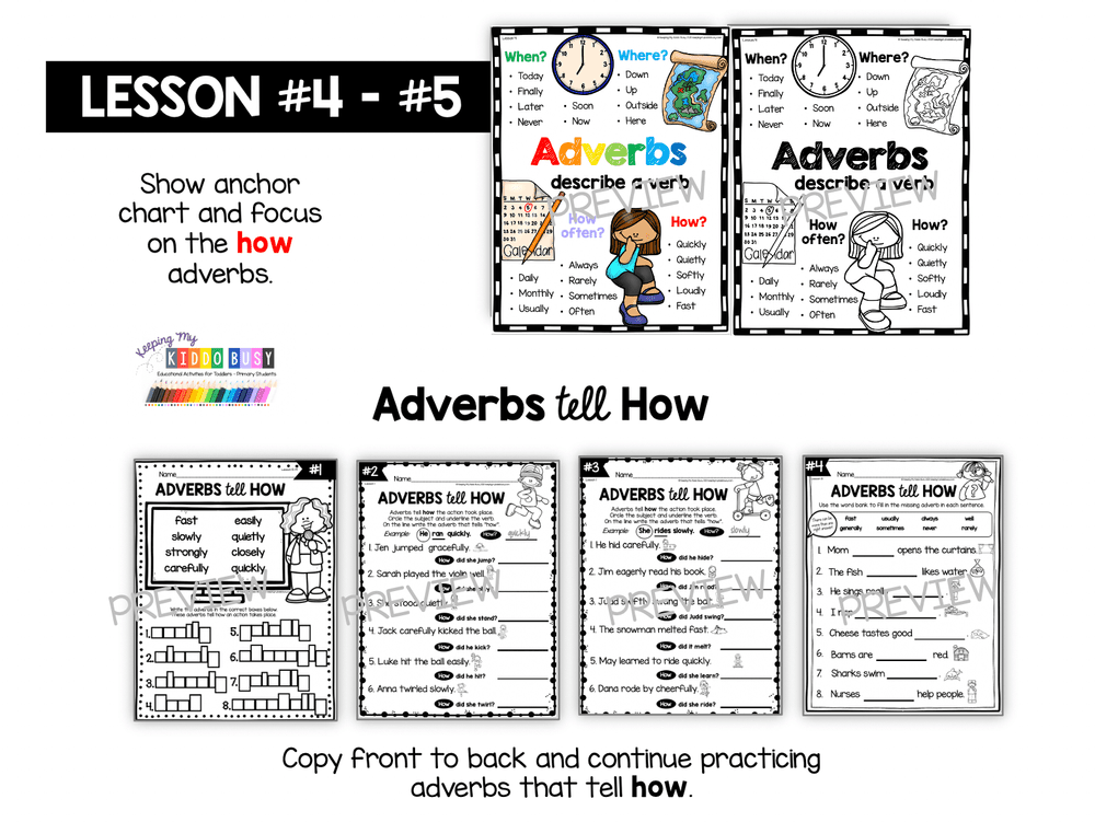 How to teach adverbs - FREE WORKSHEETS — Keeping My Kiddo Busy
