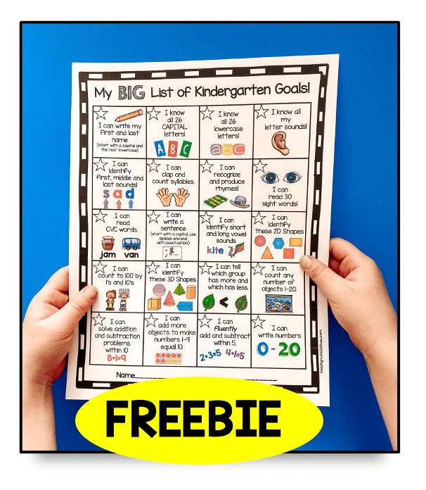 Kindergarten Goal Chart - FREEBIE — Keeping My Kiddo Busy