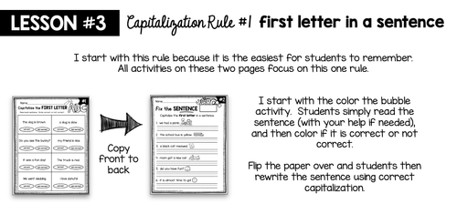 Capitalization Rules - How to teach grammar in kindergarten and first ...