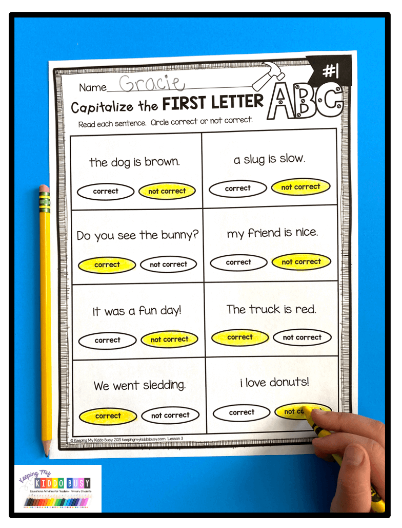 Capitalization Rules - How to teach grammar in kindergarten and first ...