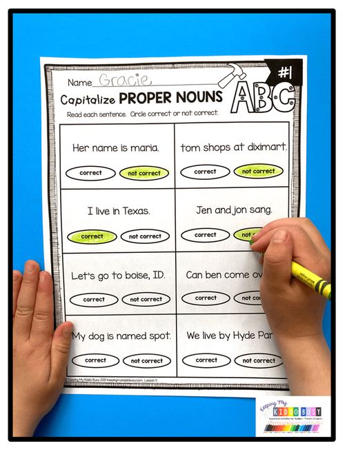Capitalization Rules - How to teach grammar in kindergarten and first ...