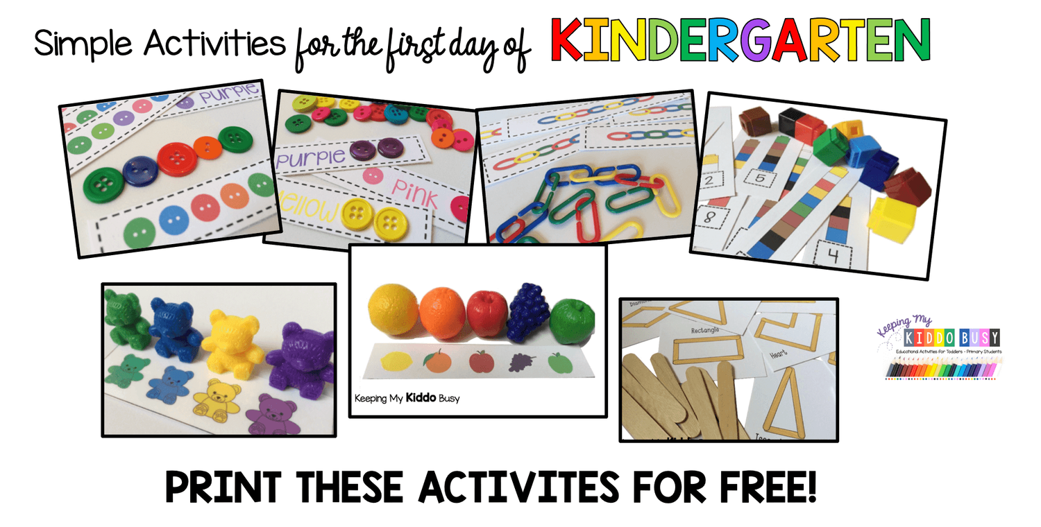 FREE lesson plans for the first day of kindergarten — Keeping My Kiddo Busy