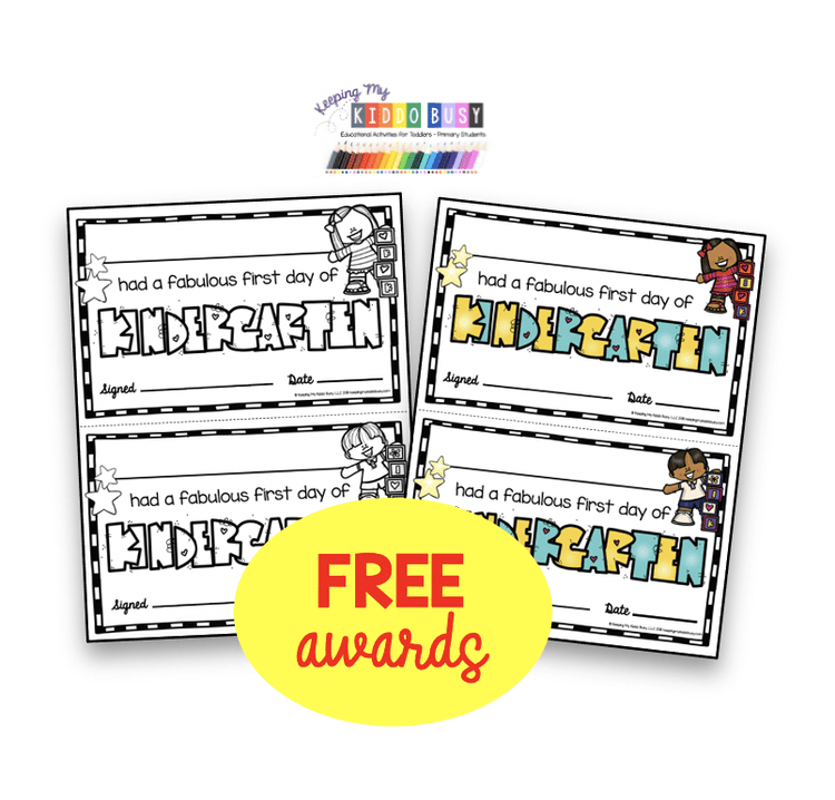 FREE lesson plans for the first day of kindergarten — Keeping My Kiddo Busy