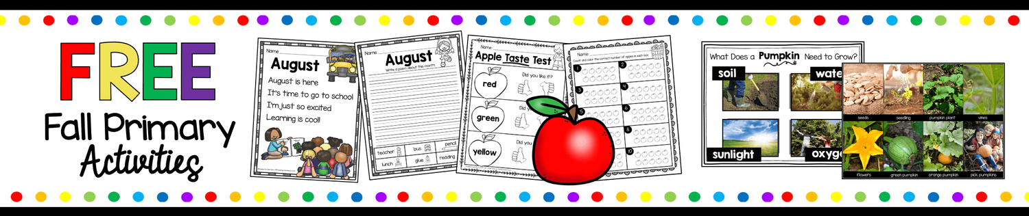 September Math and Literacy Pack - FREEBIES — Keeping My Kiddo Busy