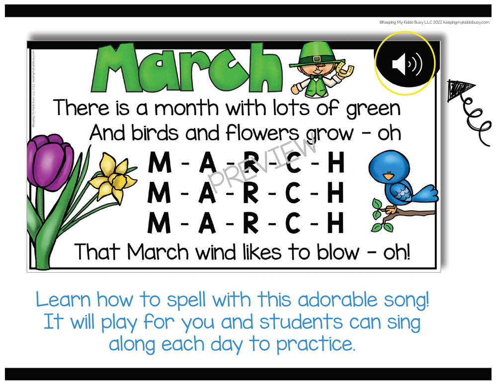 March Calendar Time in Kindergarten — Keeping My Kiddo Busy
