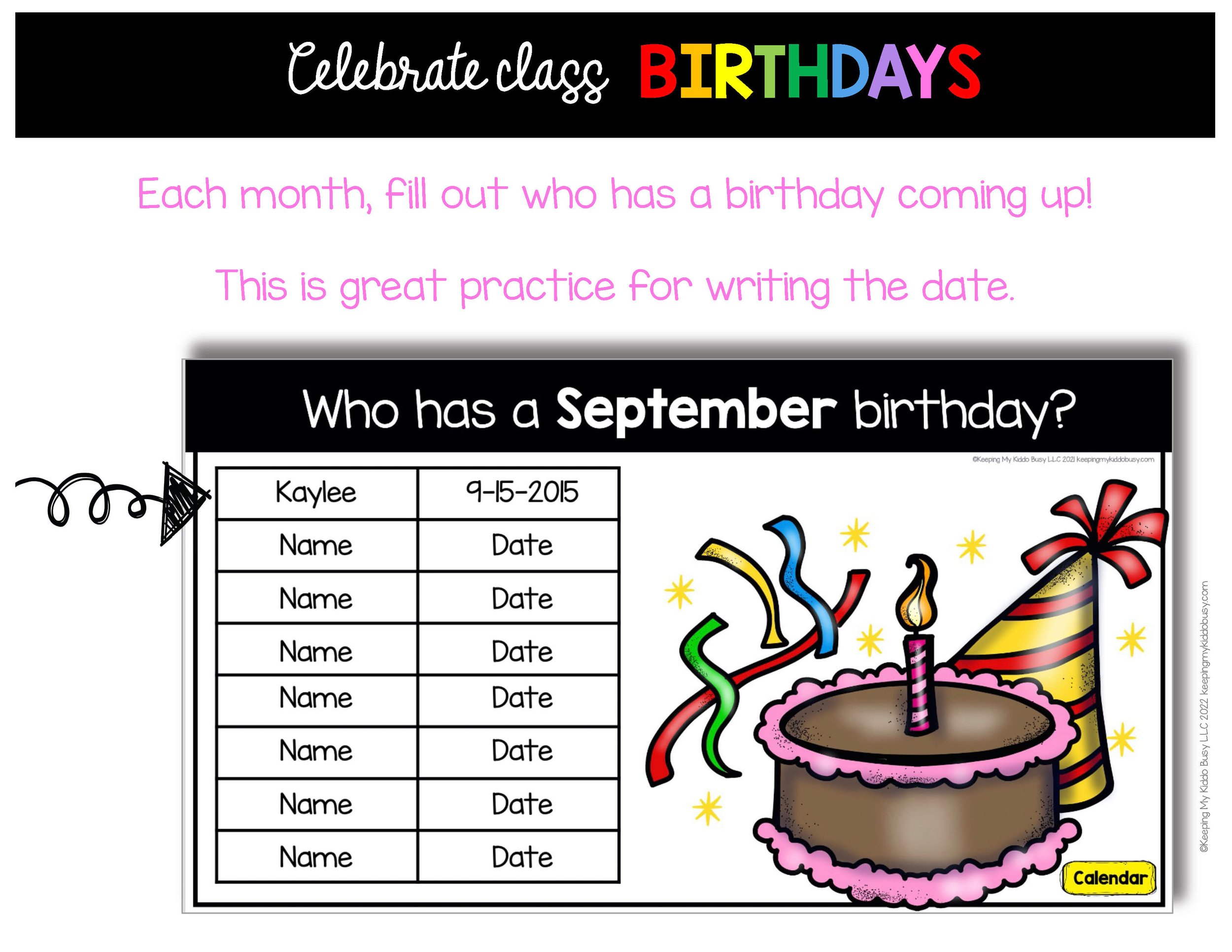 September Calendar and Morning Meeting in Kindergarten — Keeping My ...