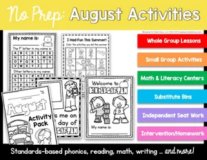 Kindergarten in August - FREEBIES — Keeping My Kiddo Busy