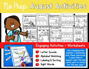 Kindergarten in August - FREEBIES — Keeping My Kiddo Busy