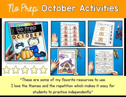 October Math and Literacy Pack - FREEBIES — Keeping My Kiddo Busy