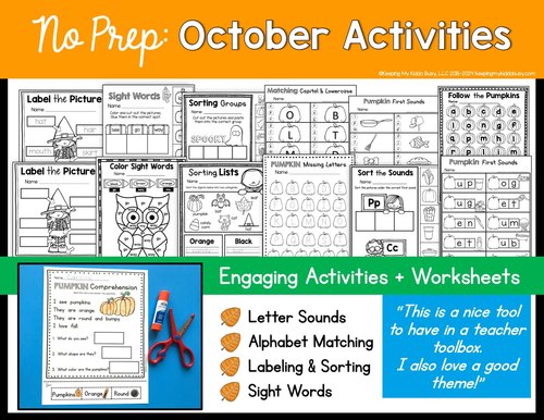 October Math and Literacy Pack - FREEBIES — Keeping My Kiddo Busy