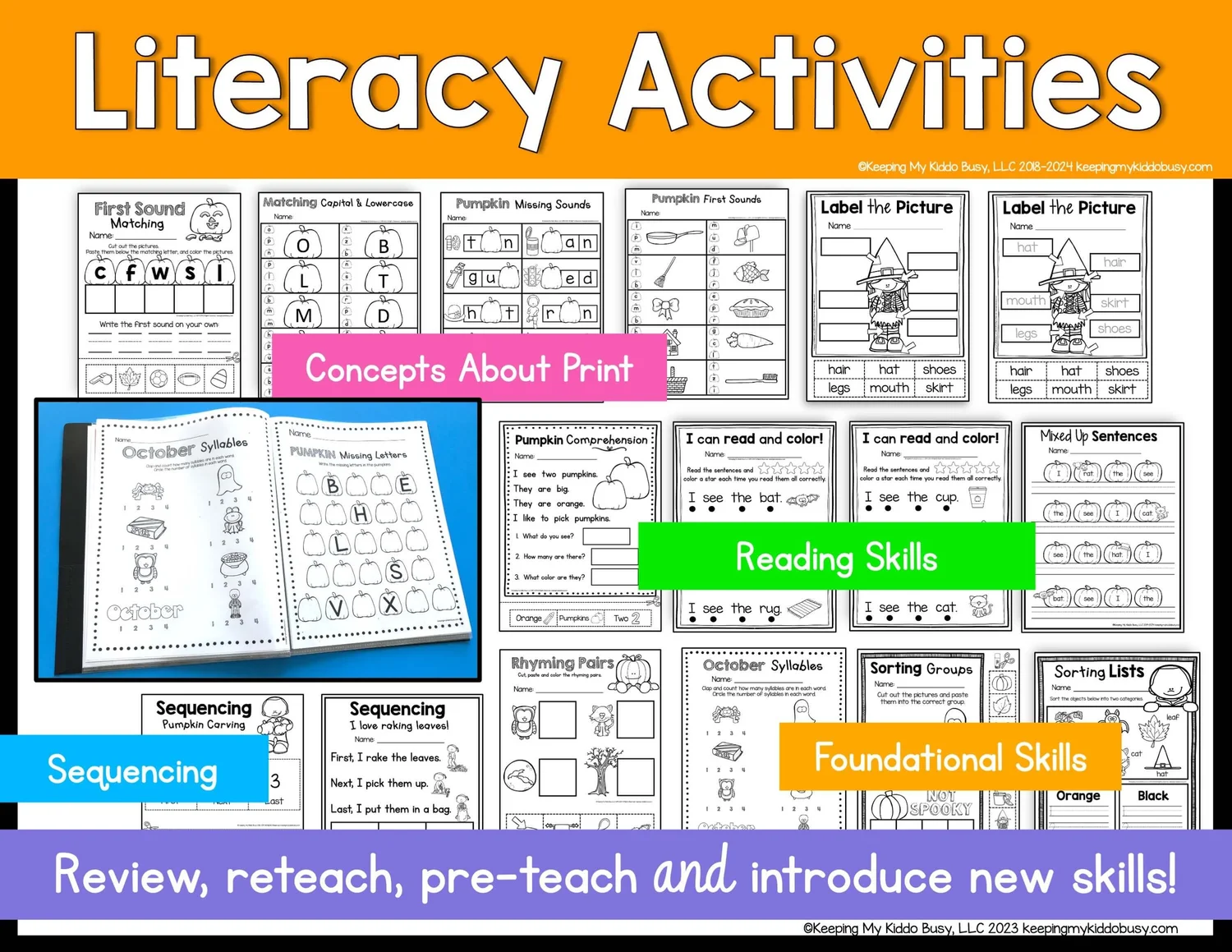 October Math and Literacy Pack - FREEBIES — Keeping My Kiddo Busy