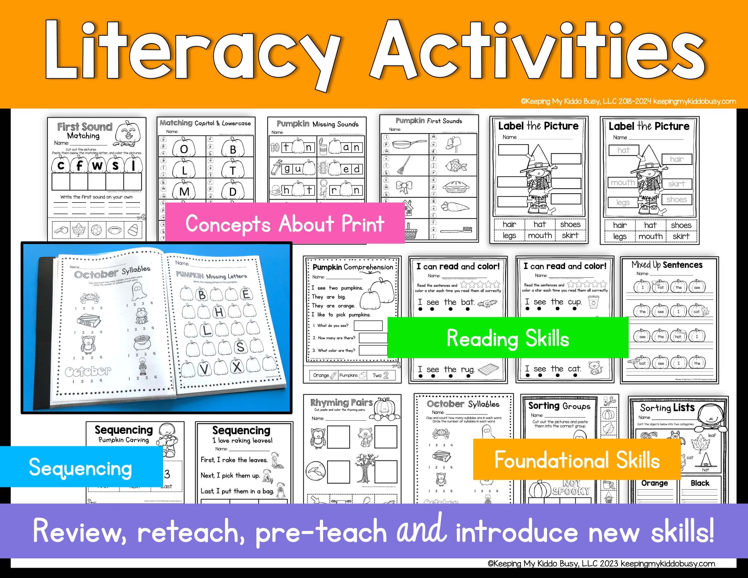 October Math and Literacy Pack - FREEBIES — Keeping My Kiddo Busy