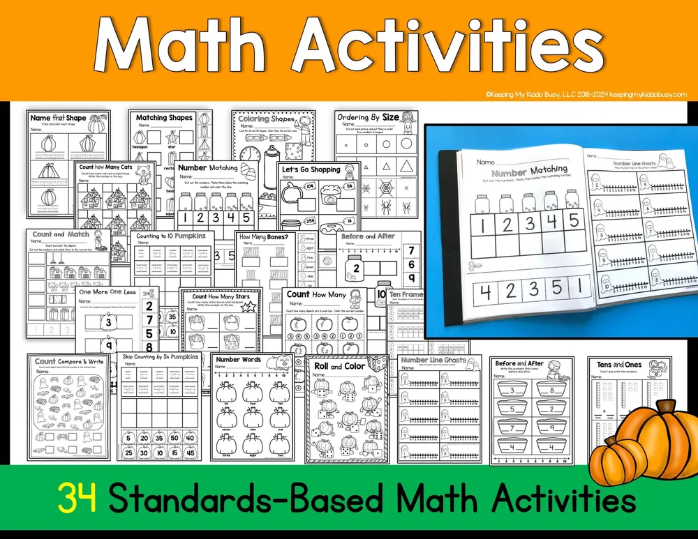 October Math and Literacy Pack - FREEBIES — Keeping My Kiddo Busy