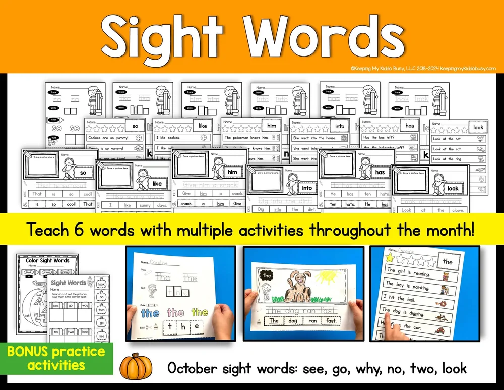 October Math and Literacy Pack - FREEBIES — Keeping My Kiddo Busy