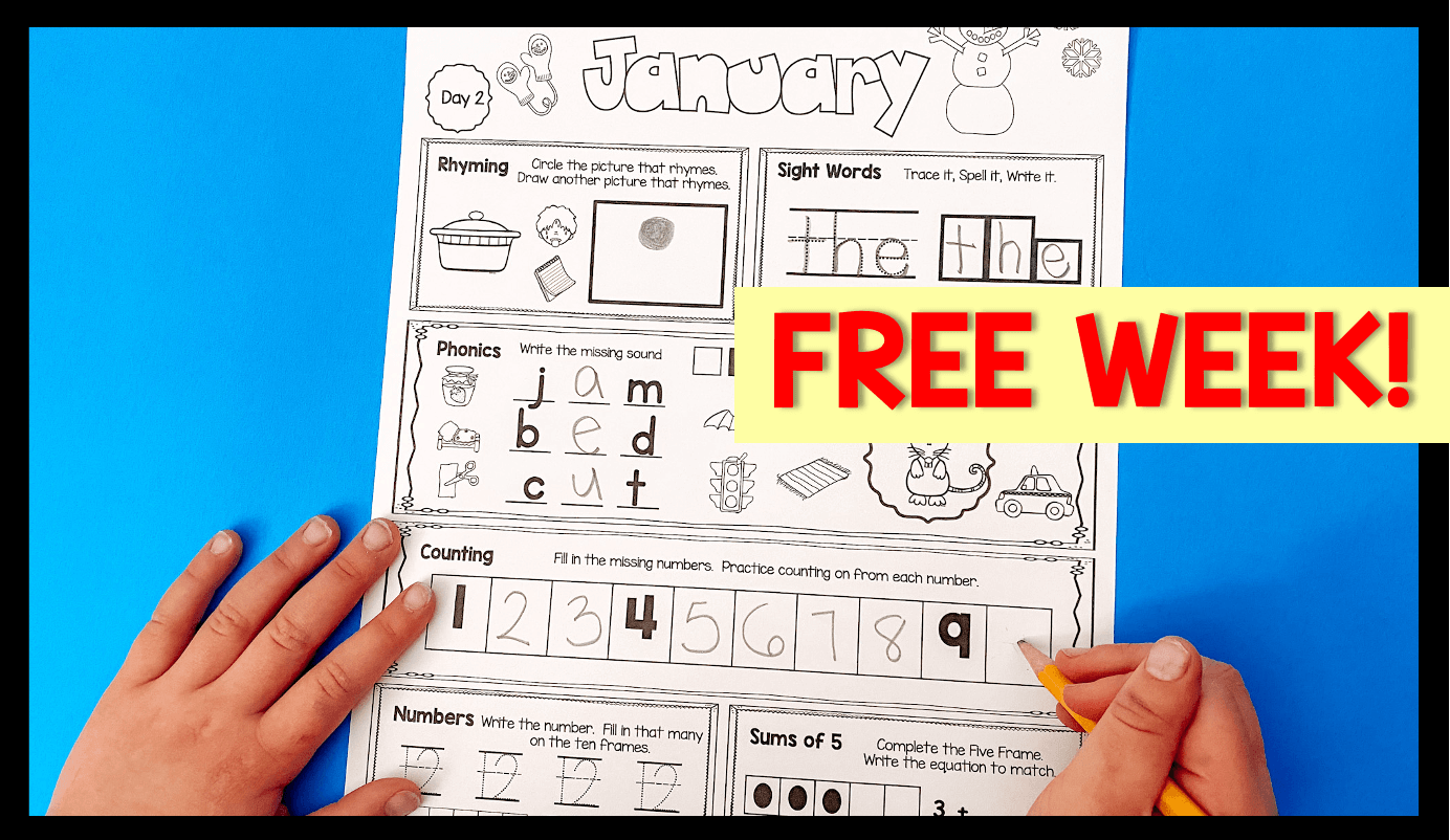 January Week 2 Lessons and Ideas for Kindergarten - NEW YEAR FREEBIE ...