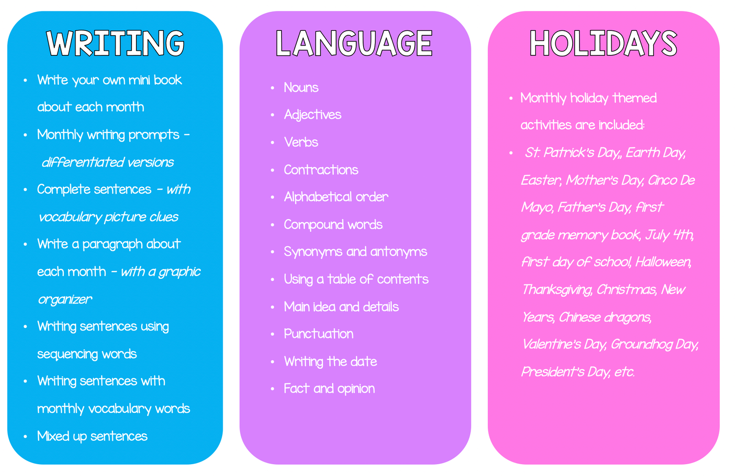 First Grade No Prep Packs — Keeping My Kiddo Busy