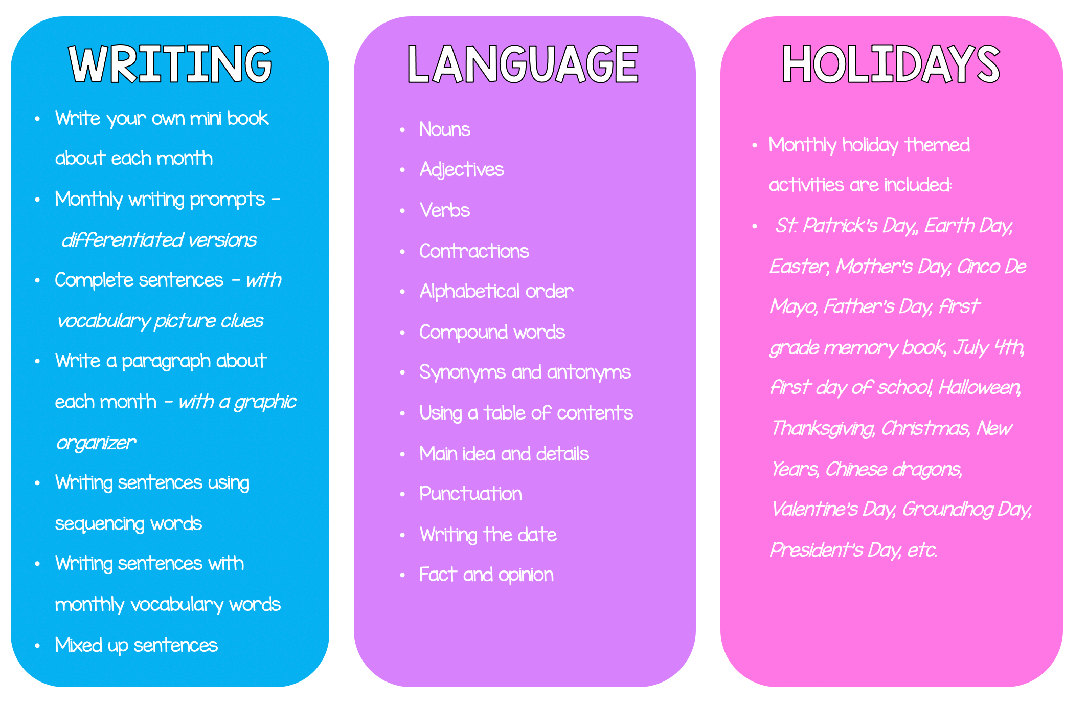 First Grade No Prep Packs — Keeping My Kiddo Busy