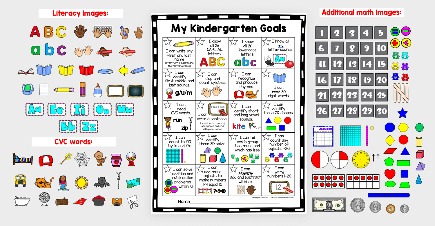 Kindergarten Goal Chart - FREEBIE — Keeping My Kiddo Busy