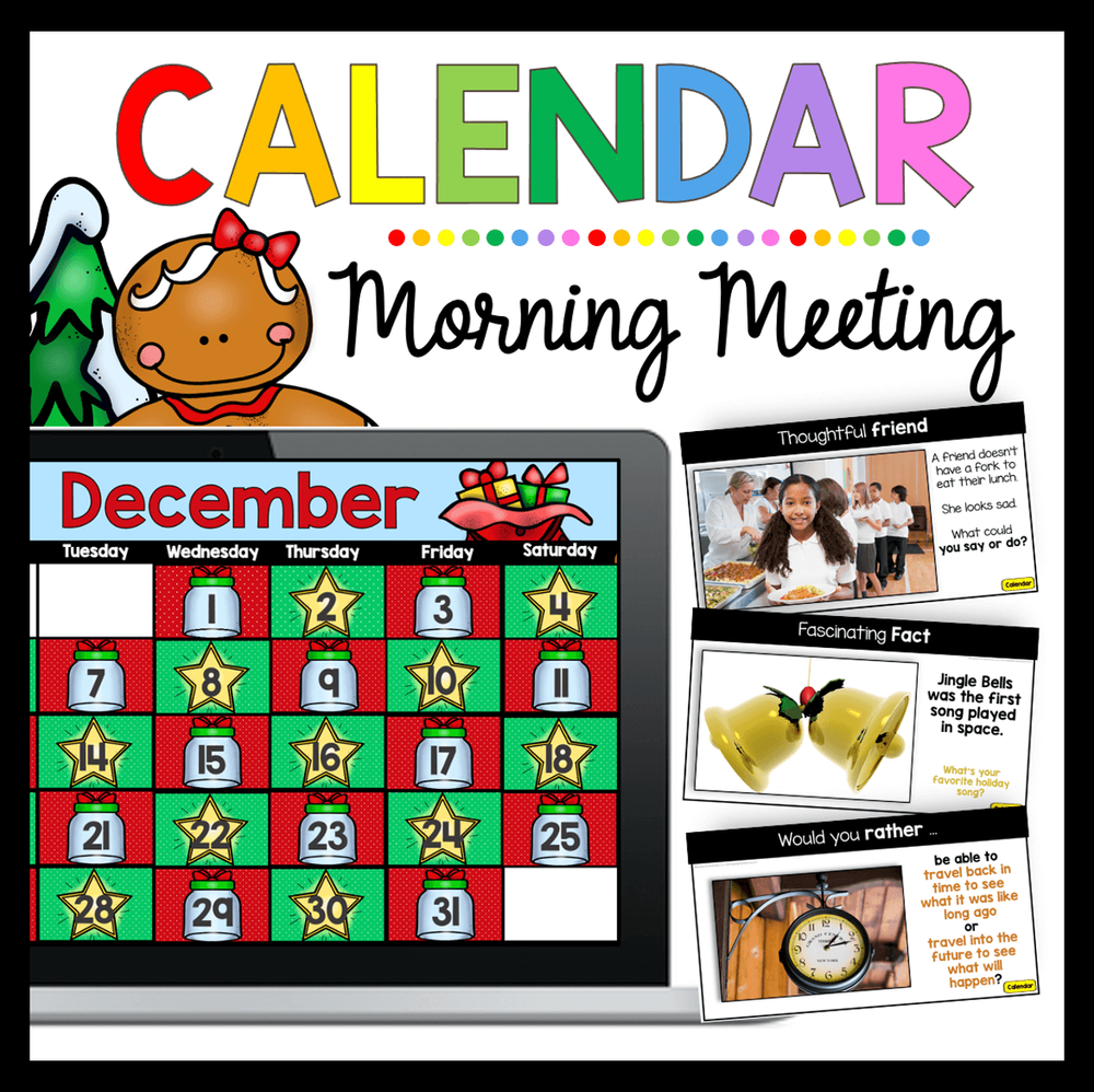 December Calendar and Morning Meeting in Kindergarten — Keeping My ...