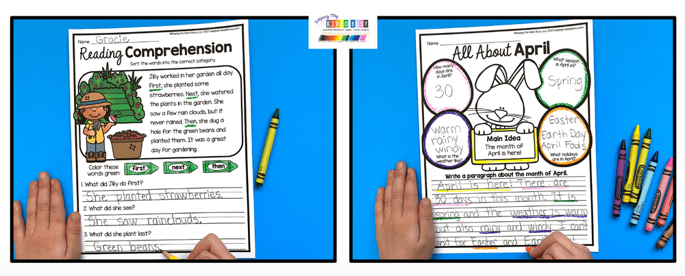 First Grade Activities for April FREE WORKSHEETS — Keeping My Kiddo Busy