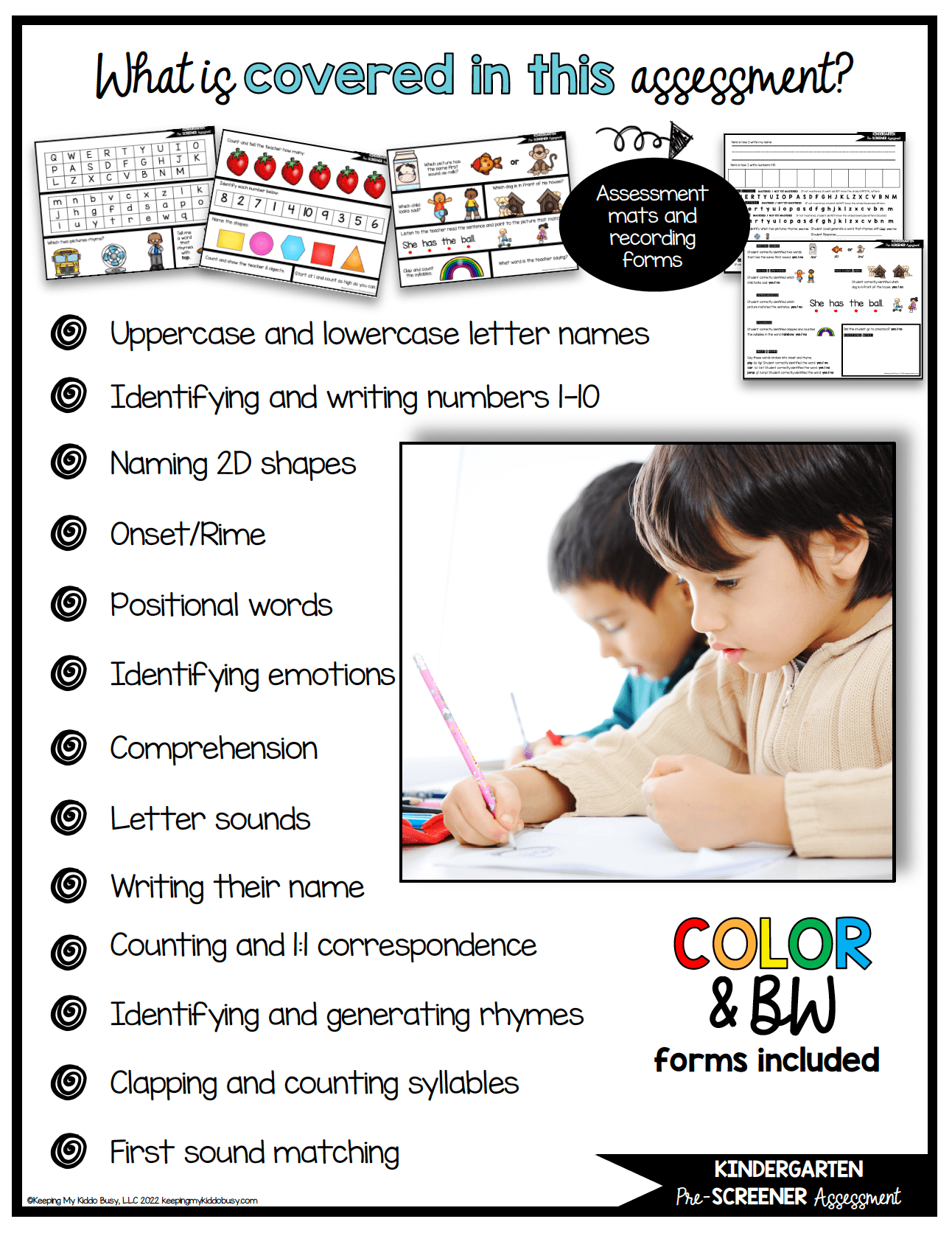 Kindergarten Roundup Orientation - FREE FORMS AND ACTIVITIES — Keeping ...