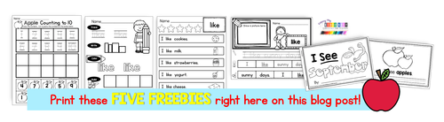 September Math and Literacy Pack - FREEBIES — Keeping My Kiddo Busy