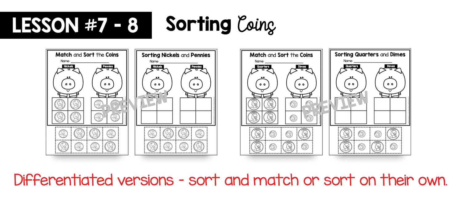 Dollars and Coins - Money Math for Kindergarten and First Grade ...