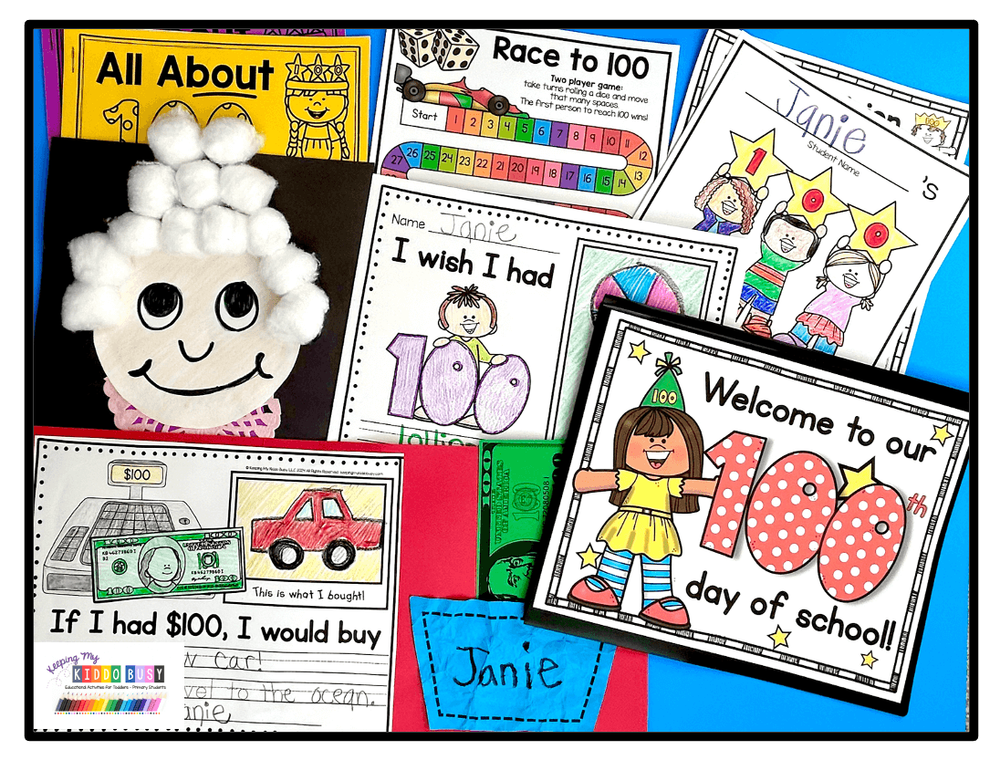 100 Days in School - Games Activities Crowns - Kindergarten - Preschool ...