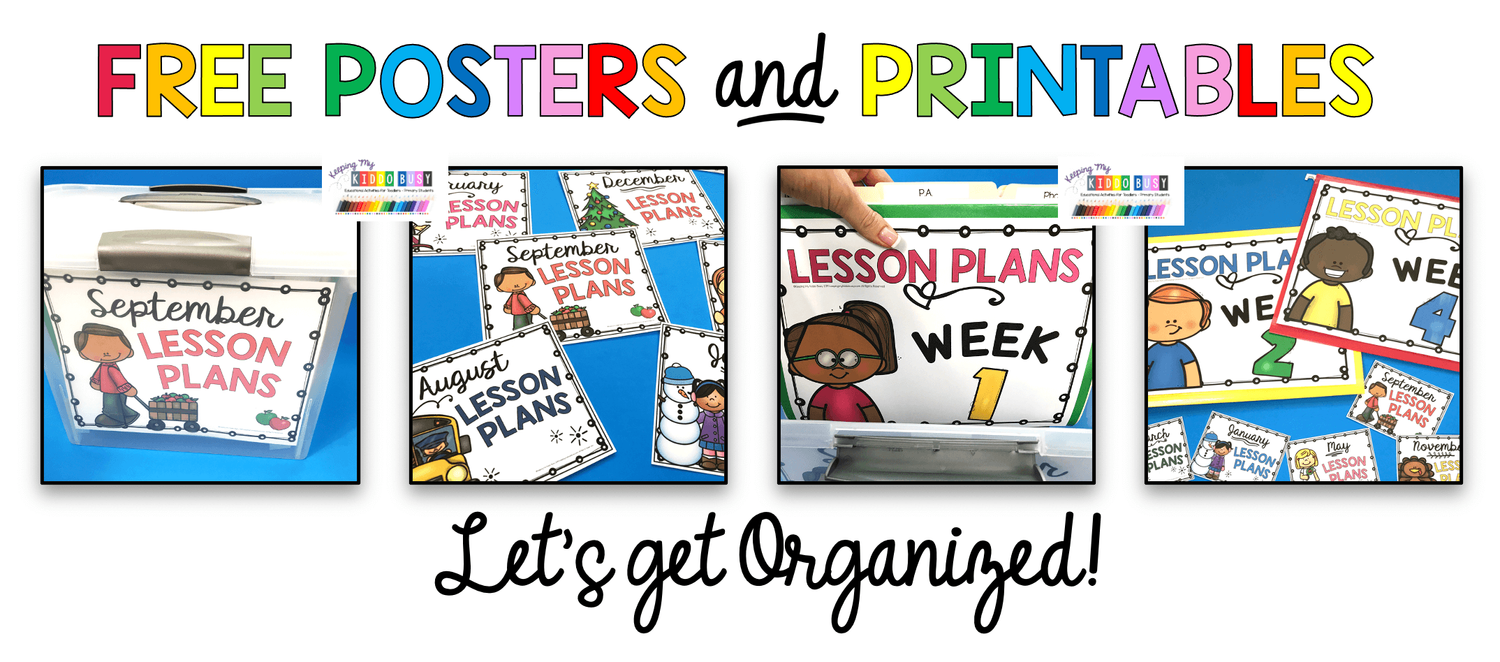 FREE Monthly Organizing Posters — Keeping My Kiddo Busy