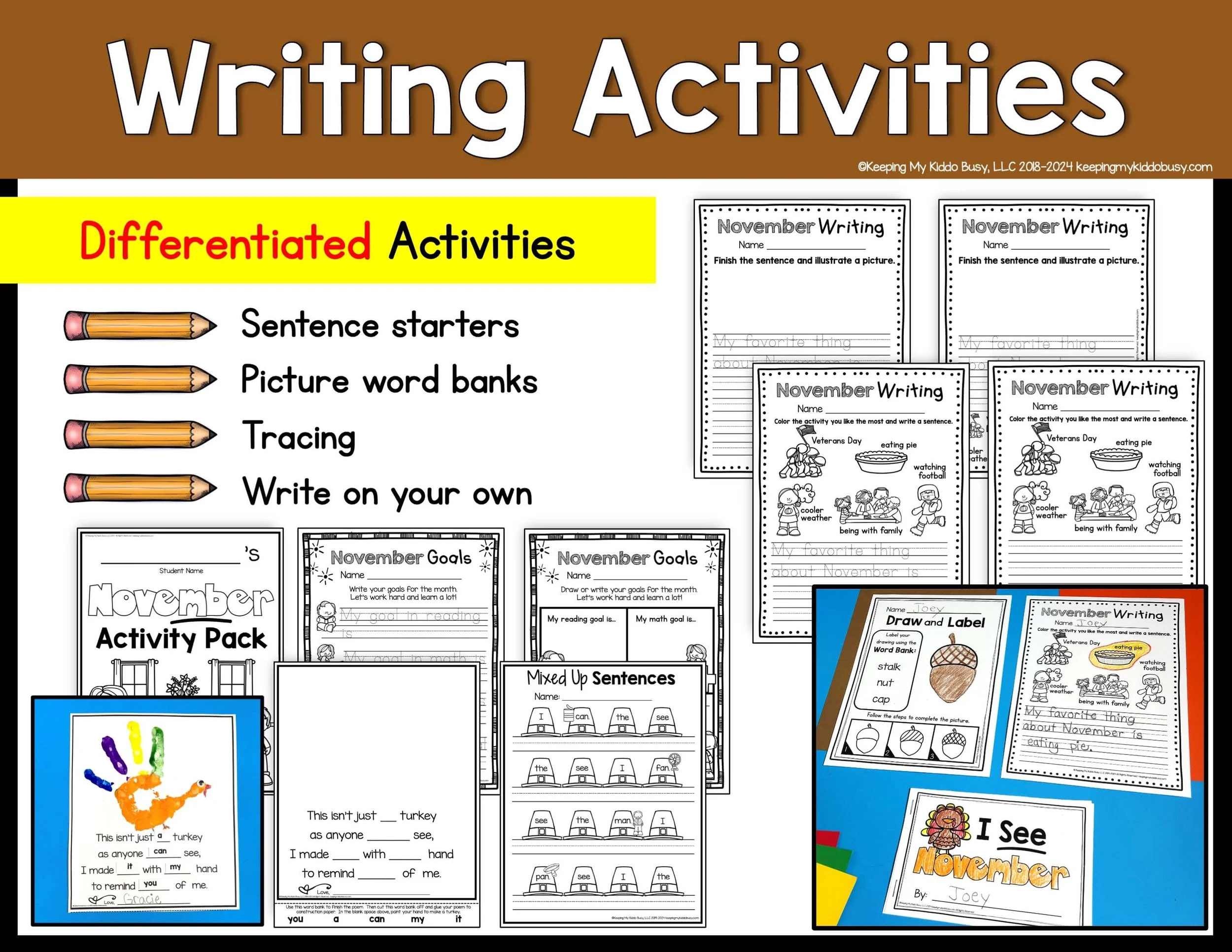 November Math and Literacy Pack - FREEBIES — Keeping My Kiddo Busy