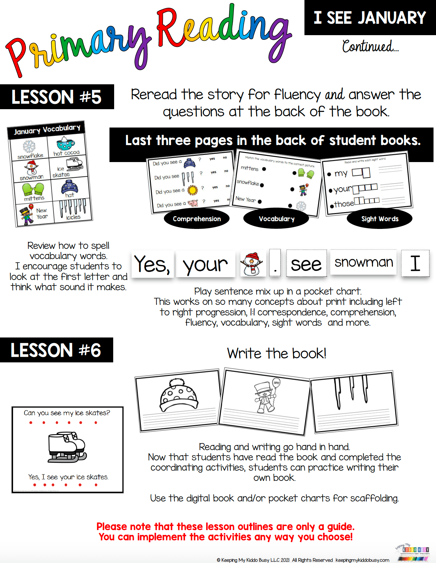 I See January Literacy Pack - Sight Words and Vocabulary WINTER ...