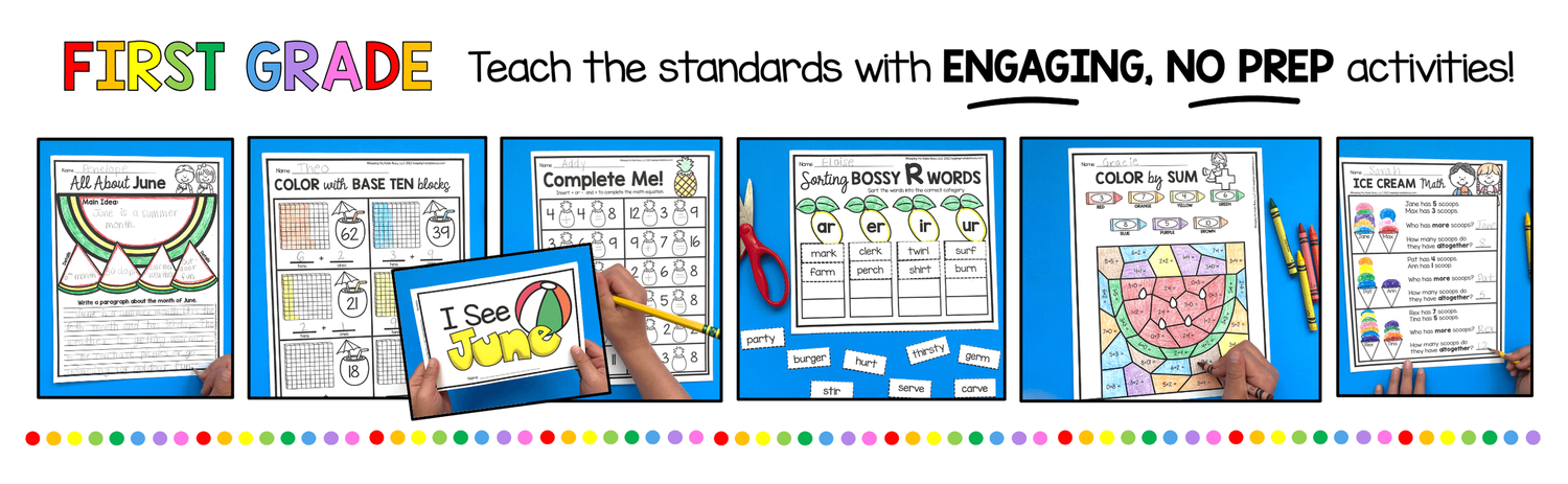 June activities and worksheets for first grade - FREEBIES — Keeping My ...
