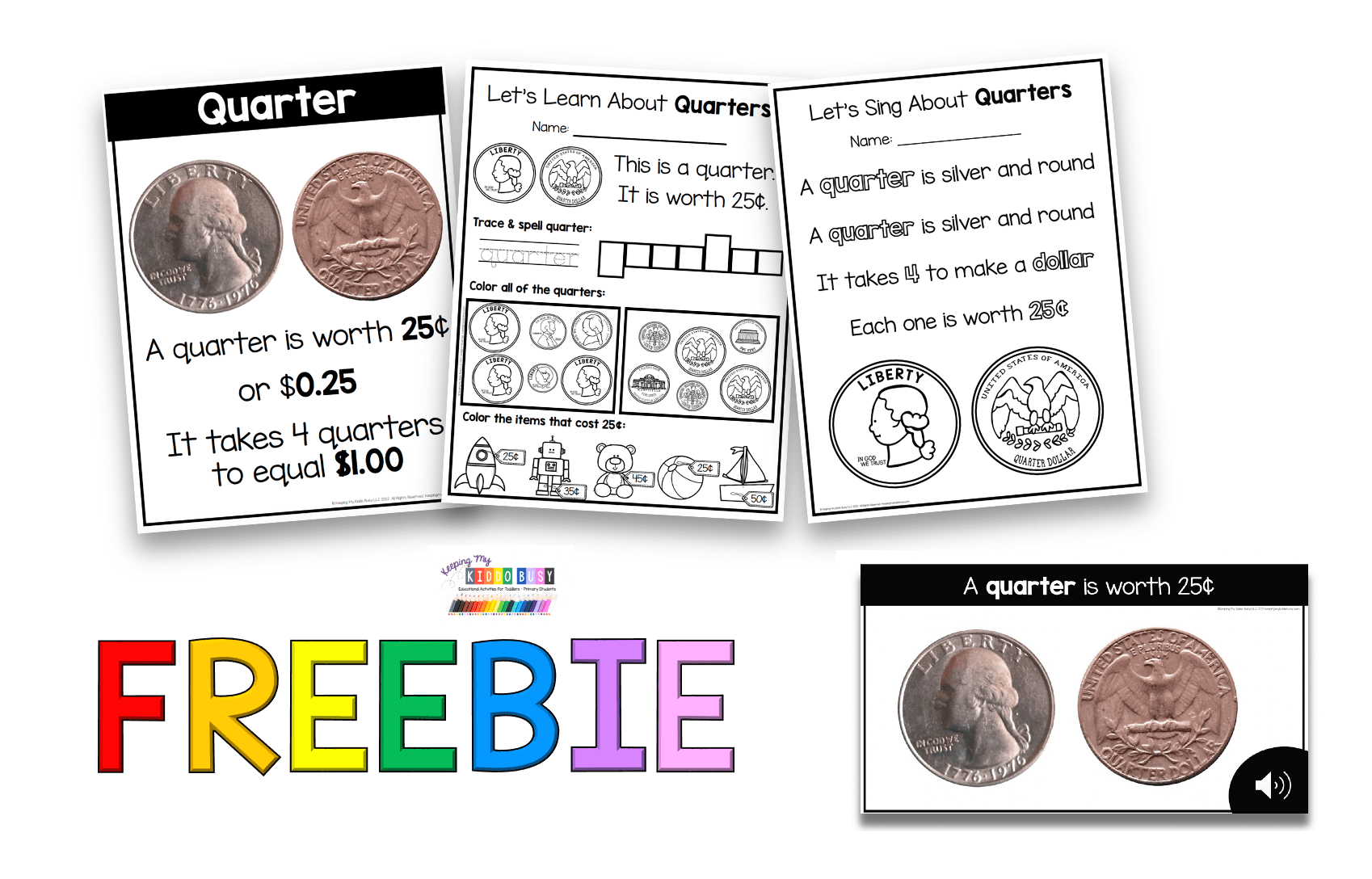 Dollars and Coins - Money Math for Kindergarten and First Grade ...
