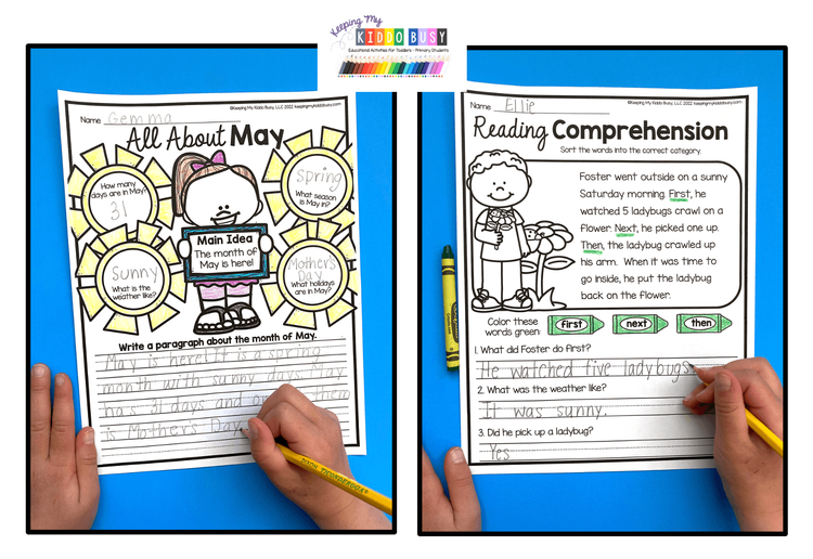May activities and worksheets for first grade - FREEBIES — Keeping My ...