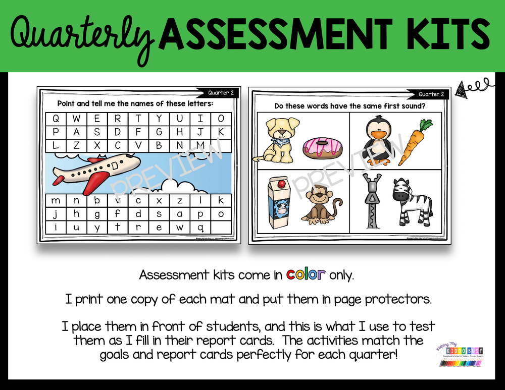 Pre-K Report Cards and Assessments FREE Download Transitional ...