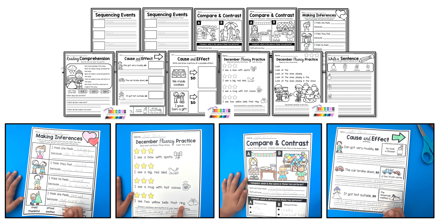 First Grade December Worksheets FREEBIES — Keeping My Kiddo Busy