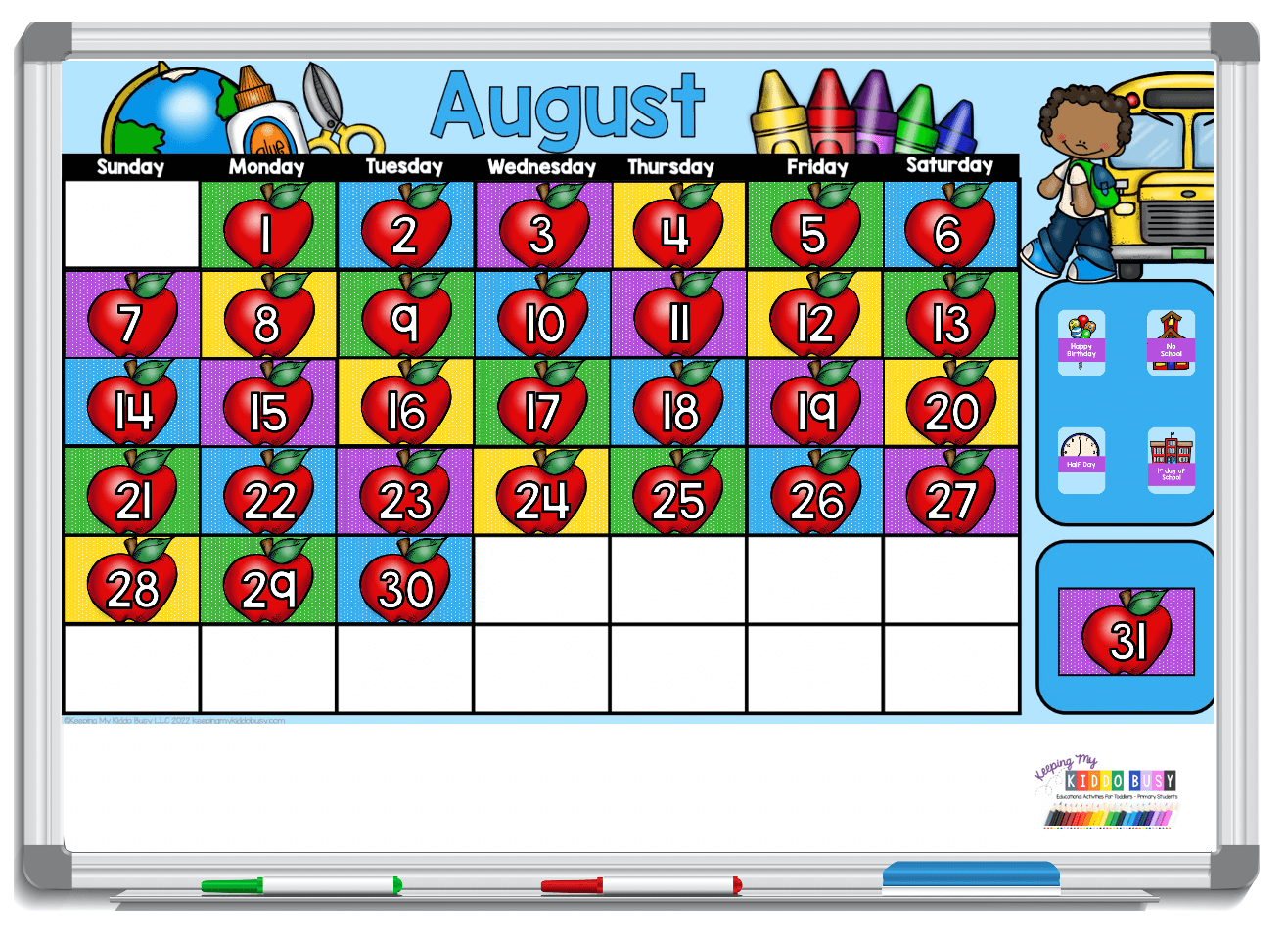 August Calendar and Morning Meeting in Kindergarten — Keeping My Kiddo Busy