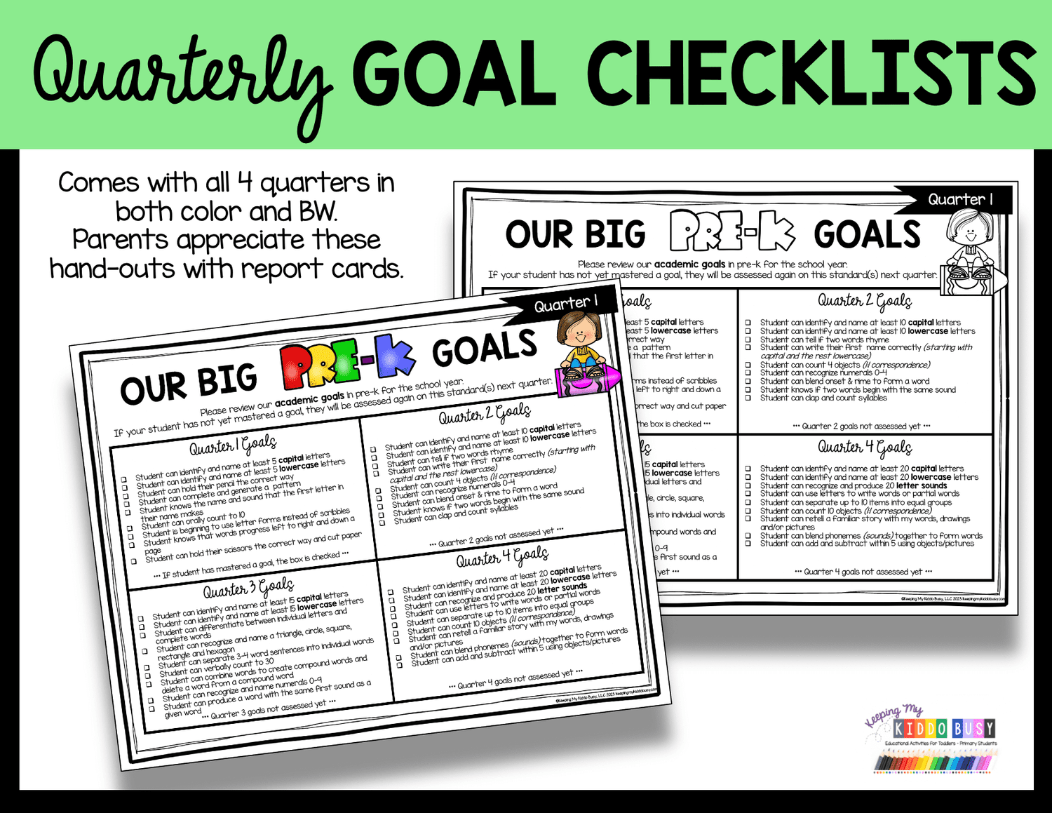 Pre-K Report Cards and Assessments FREE Download Transitional ...