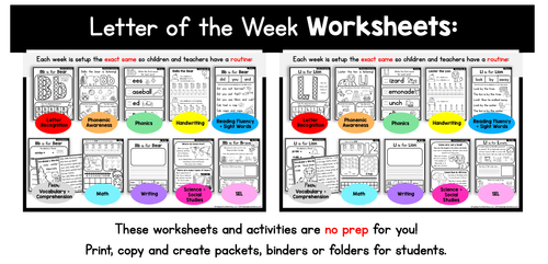 Letter of the Week Curriculum - FREE Activities for Preschool and ...