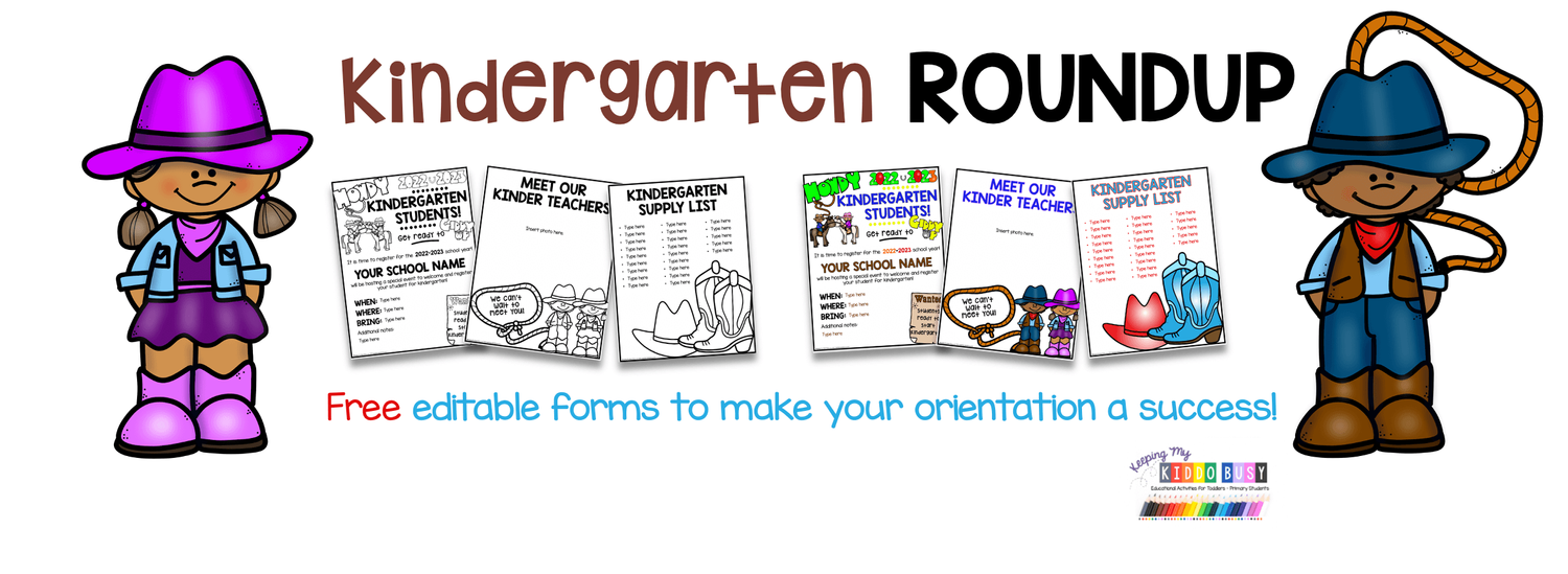 Kindergarten Roundup Orientation - FREE FORMS AND ACTIVITIES — Keeping ...
