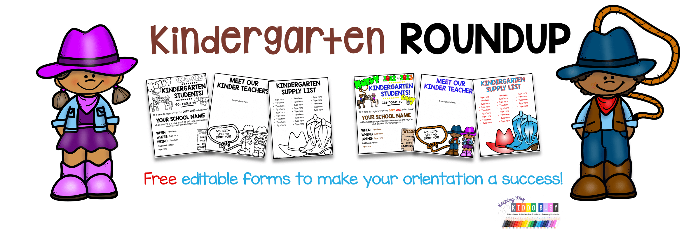 Kindergarten Roundup Orientation - FREE FORMS AND ACTIVITIES — Keeping ...