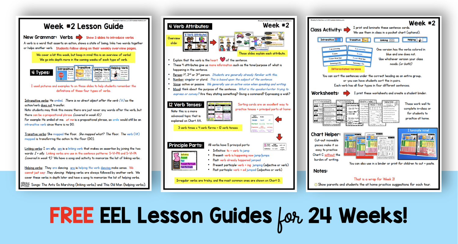 Essentials Week 1 Grammar - FREE Activities and Lessons — Keeping My ...