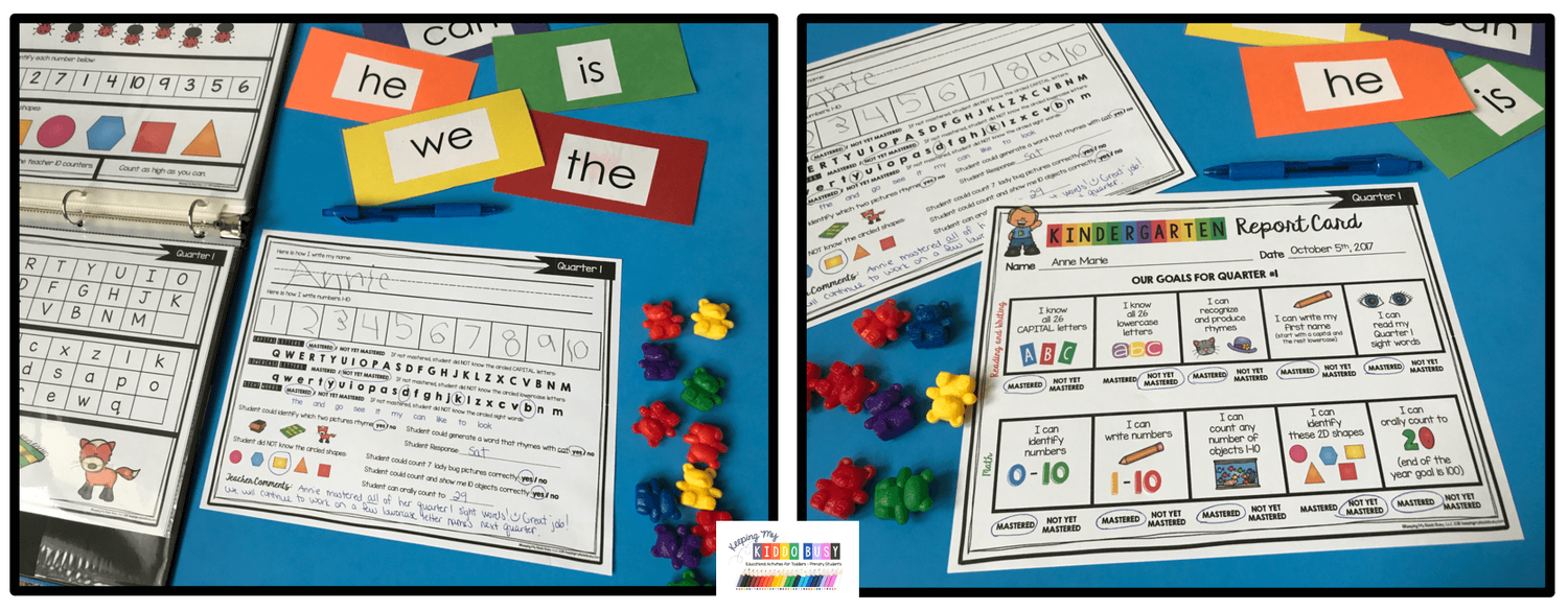 Kindergarten Report Card and Assessment Kit - FREEBIE — Keeping My ...