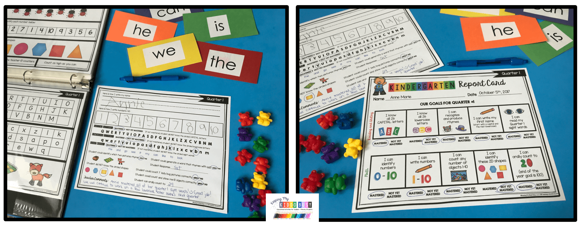 Kindergarten Report Card and Assessment Kit - FREEBIE — Keeping My ...
