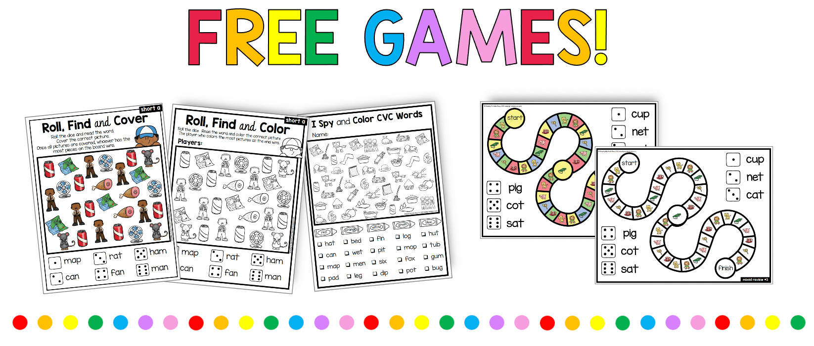 Phonics Games for Kindergarten and First Grade - FREE PRINTABLES ...