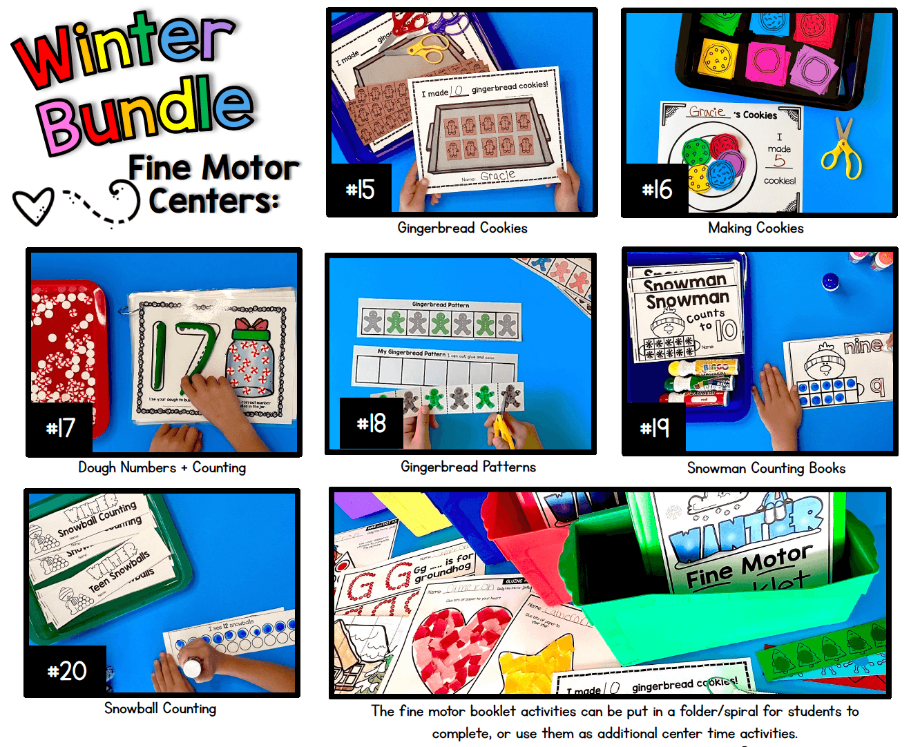Winter Fine Motor Centers for Preschool and Kindergarten - FREEBIES ...