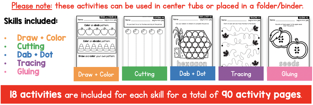 Fall Fine Motor Centers for Preschool and Kindergarten - FREE ...