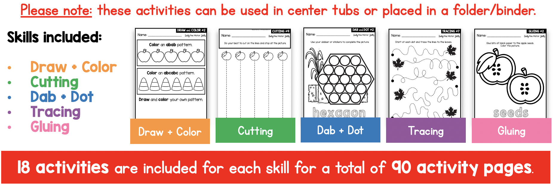 Fall Fine Motor Centers for Preschool and Kindergarten - FREE ...