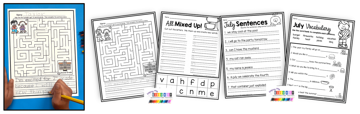 SUMMER REVIEW activities and worksheets for first grade - FREEBIES ...